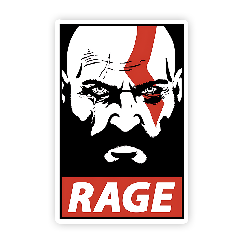 Kratos in Rage Mode Sticker – sticckiz.com