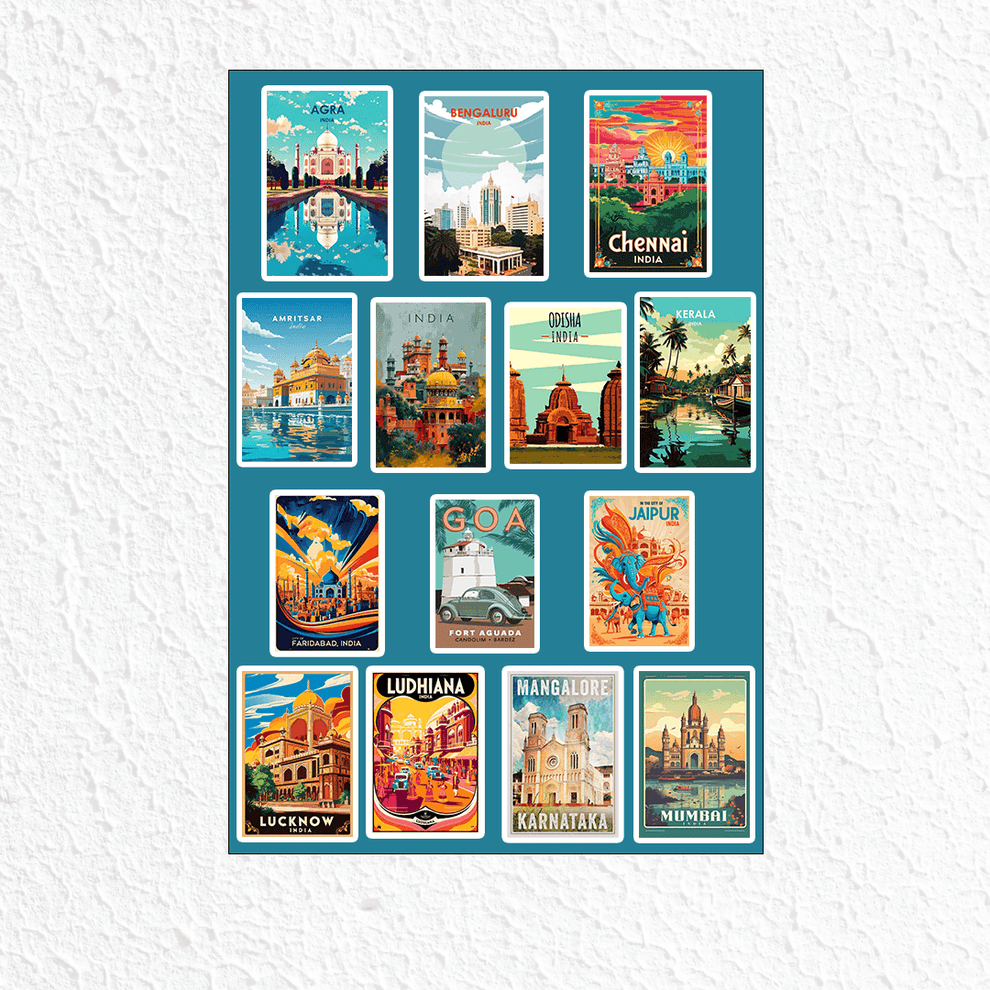 Indian city mini Sticker sheet 1 – sticckiz.com